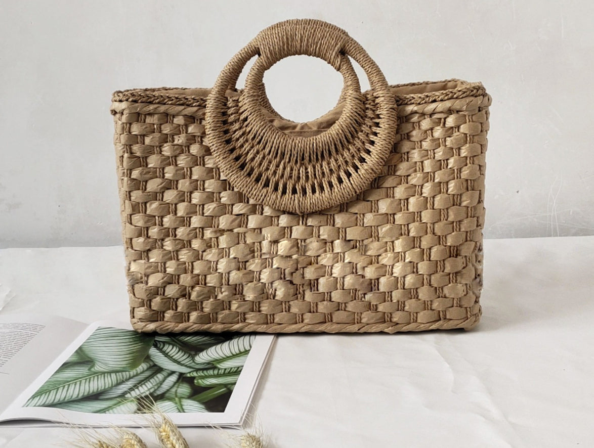 Woven Rope Handbag - Tan – Ethnic Expressions